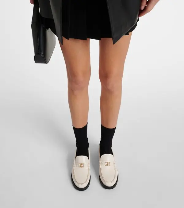 JIMMY CHOO Addie Logo Leather Loafers