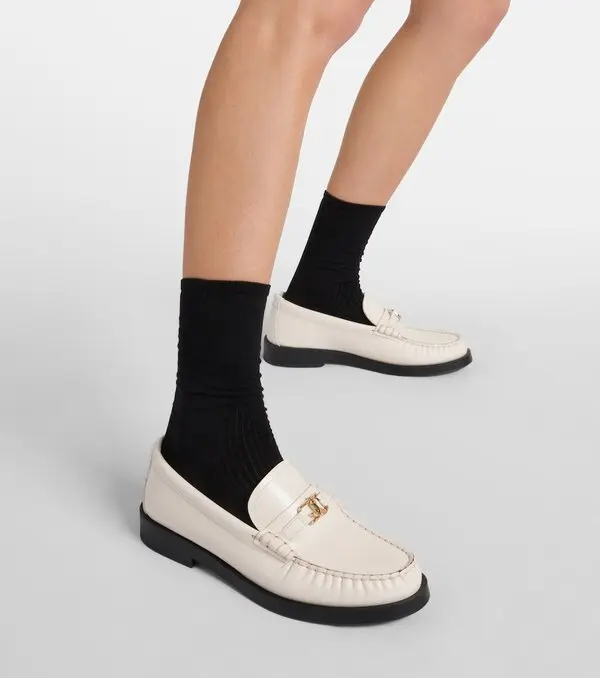 JIMMY CHOO Addie Logo Leather Loafers