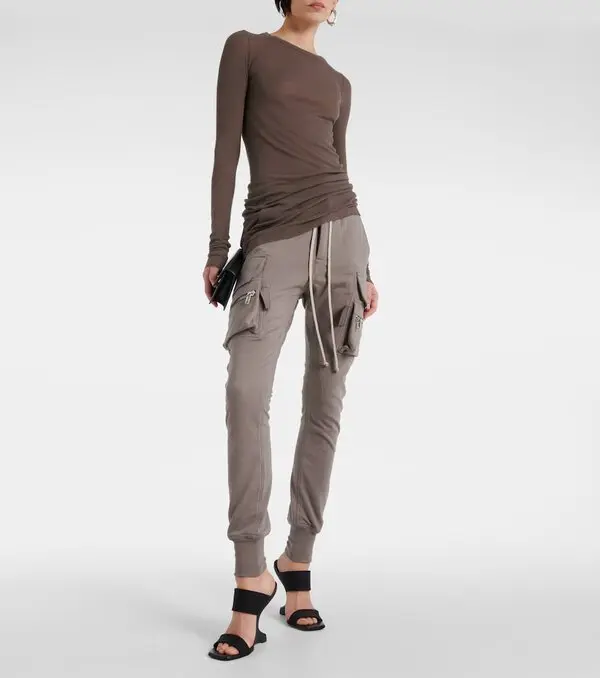 Rick Owens High-rise Cotton Skinny Cargo Pants