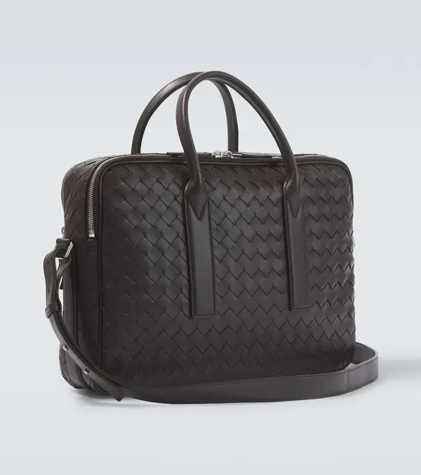 Bottega Veneta Getaway Intrecciato Leather Briefcase