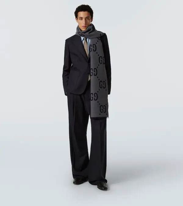 Gucci Gg Jacquard Wool-silk Scarf