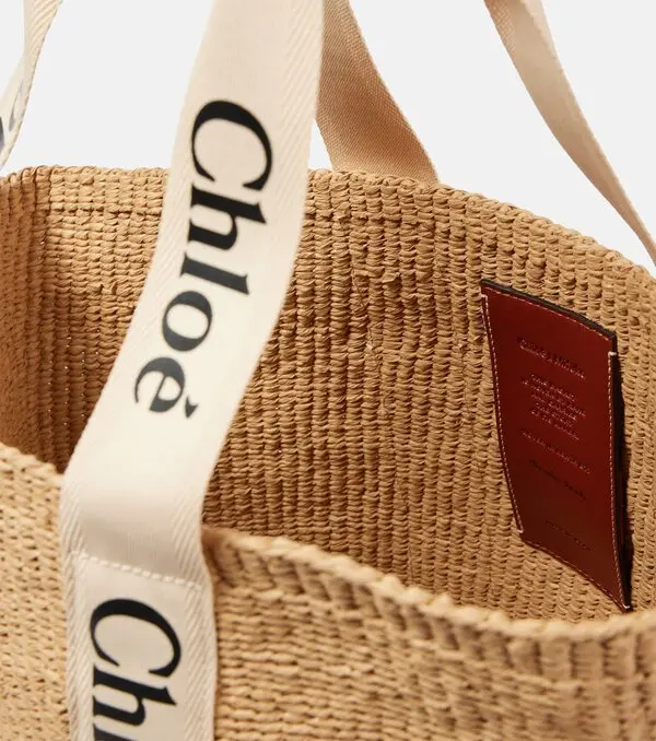 Chloé Woody Large Raffia Tote Bag - Neutrals