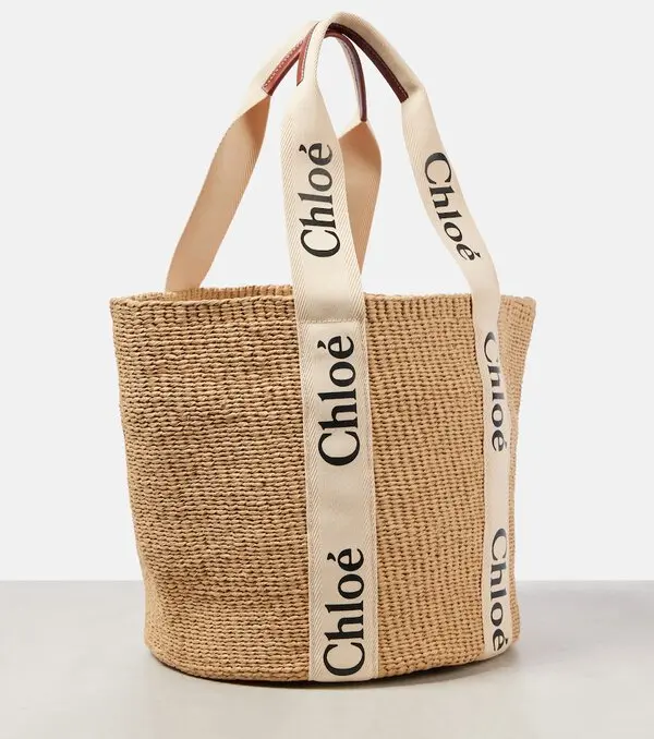Chloé Woody Large Raffia Tote Bag - Neutrals
