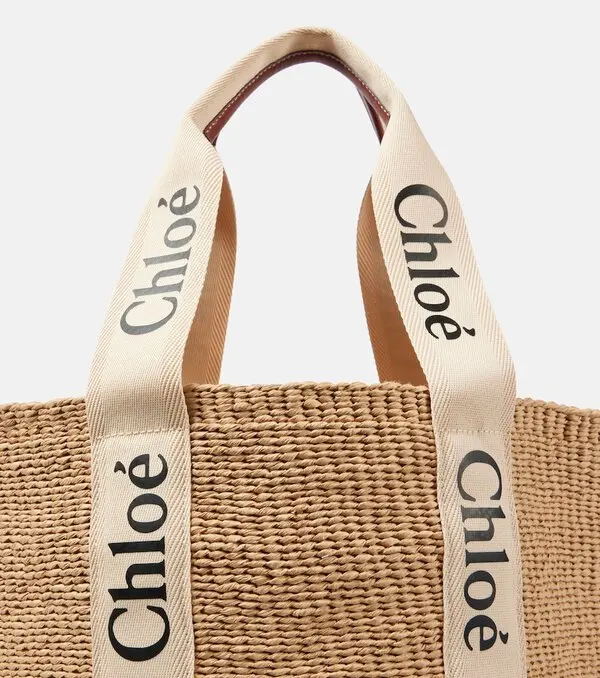 Chloé Woody Large Raffia Tote Bag - Neutrals