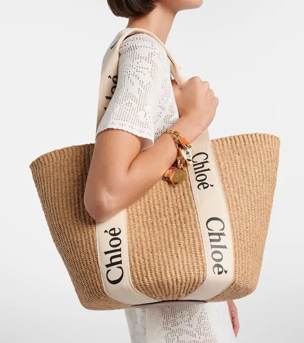 Chloé Woody Large Raffia Tote Bag - Neutrals