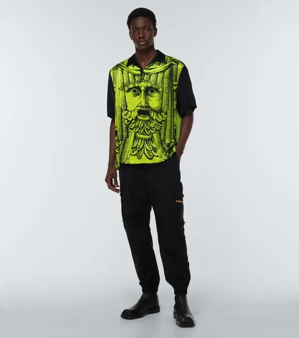 Versace Printed Satin Bowling Shirt