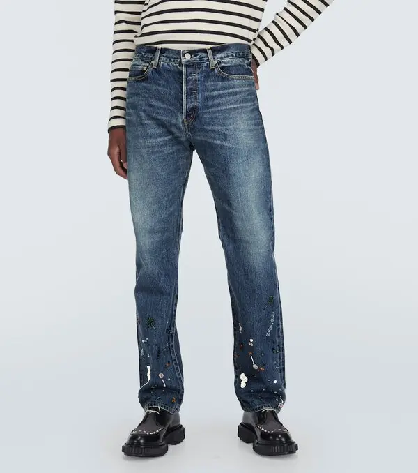 Undercover Beaded Straight Leg Jeans