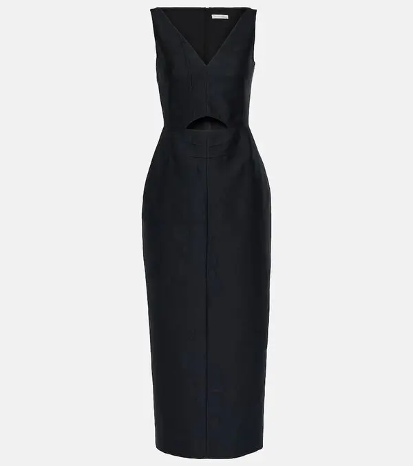 EMILIA WICKSTEAD Illyse Floral Midi Dress - Black