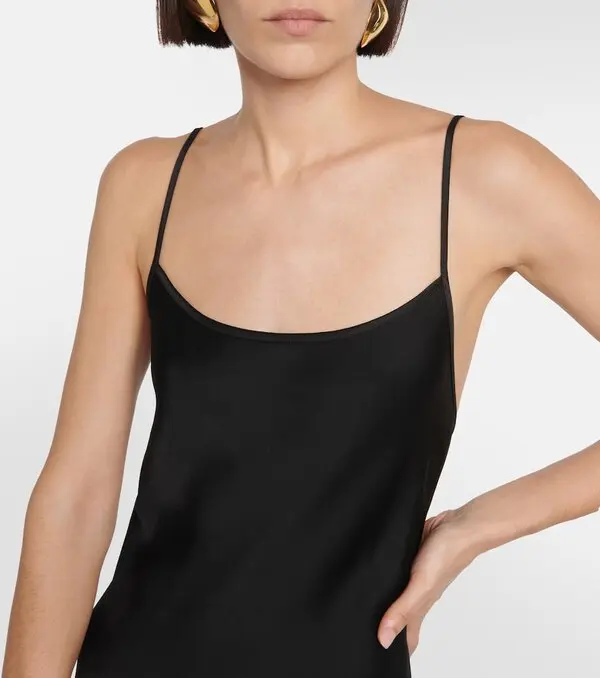 Victoria Beckham Satin Slip Maxi Dress - Black