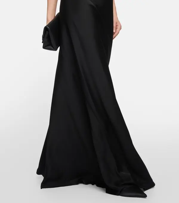 Victoria Beckham Satin Slip Maxi Dress - Black