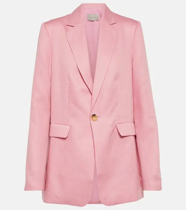 Asceno Azores Single-breasted Linen Blazer - Pink