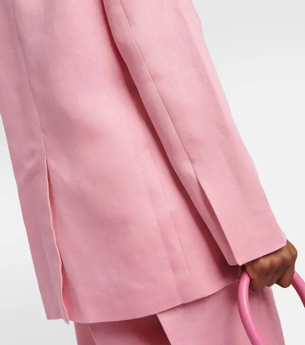 Asceno Azores Single-breasted Linen Blazer - Pink