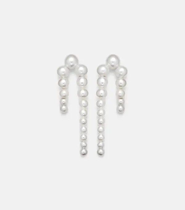 Sophie Bille Brahe Petite Perle Nuit Earrings In 14kt Yellow Gold And Pearl - White