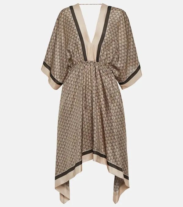 Brunello Cucinelli Printed Silk Kaftan - Multicoloured
