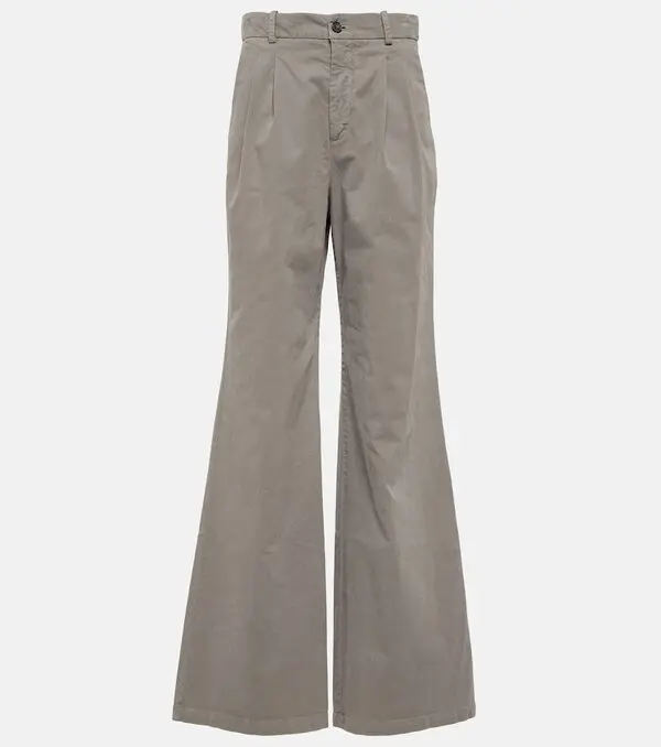 NILI LOTAN Flavie Cotton-blend Wide-leg Trousers - White