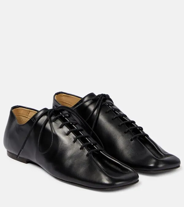 LEMAIRE Sourire Leather Derby Shoes - Black