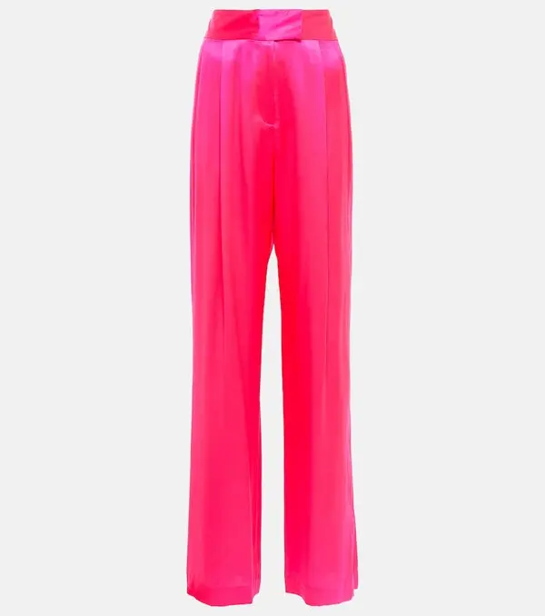 THE SEI High-rise Wide-leg Silk Trousers