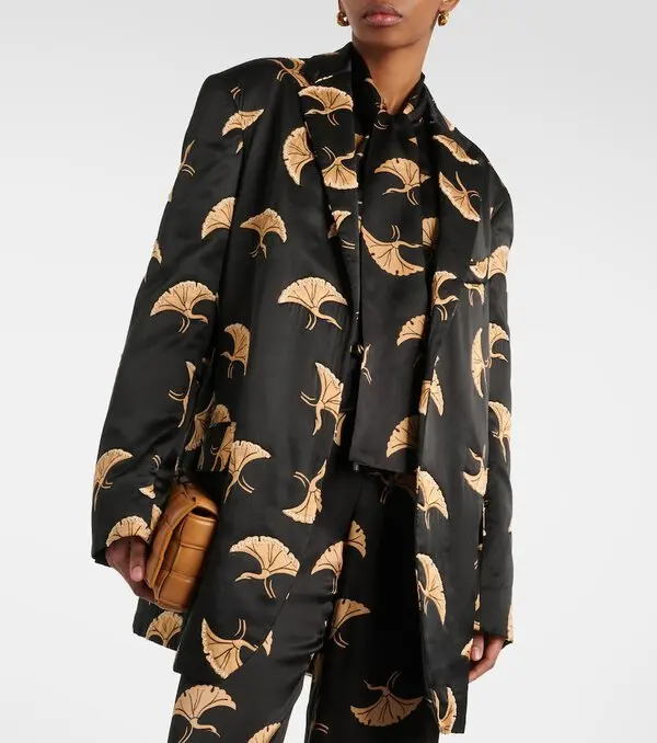 Dries Van Noten Printed Satin Blazer