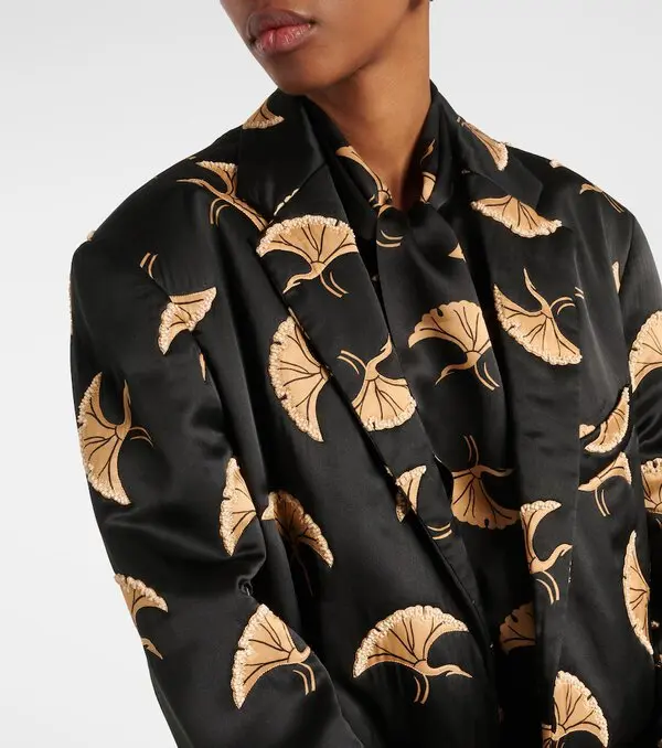 Dries Van Noten Printed Satin Blazer