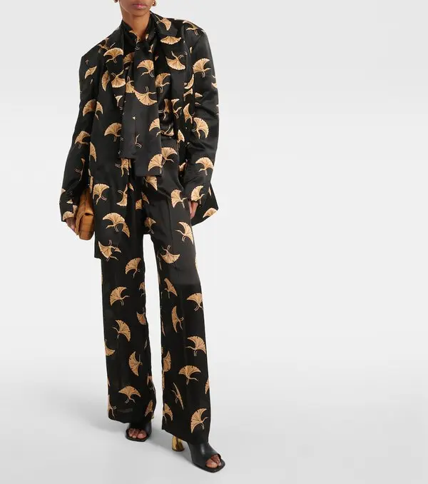 Dries Van Noten Printed Satin Blazer