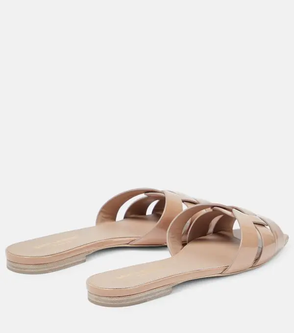 Saint Laurent Tribute Nu Pieds Leather Sandals - Beige