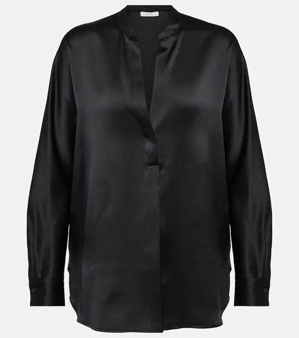 Vince Silk Satin Blouse - Black