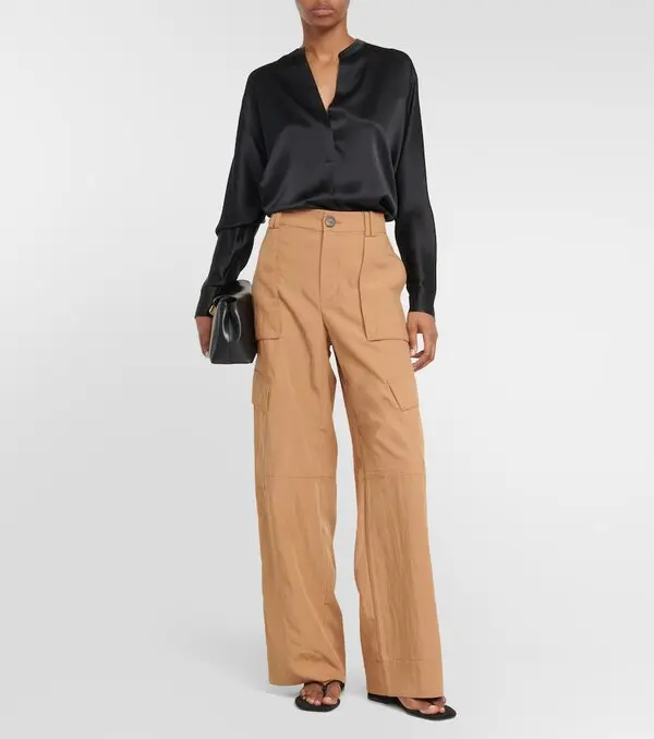 Vince Silk Satin Blouse - Black
