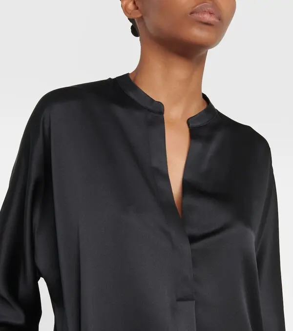 Vince Silk Satin Blouse - Black