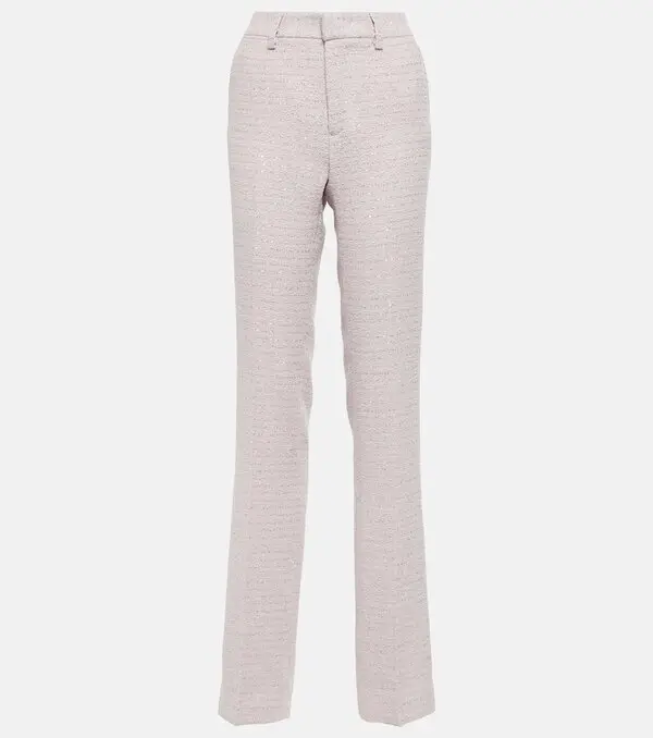 Alessandra Rich Sequined Mid-rise Straight Trousers