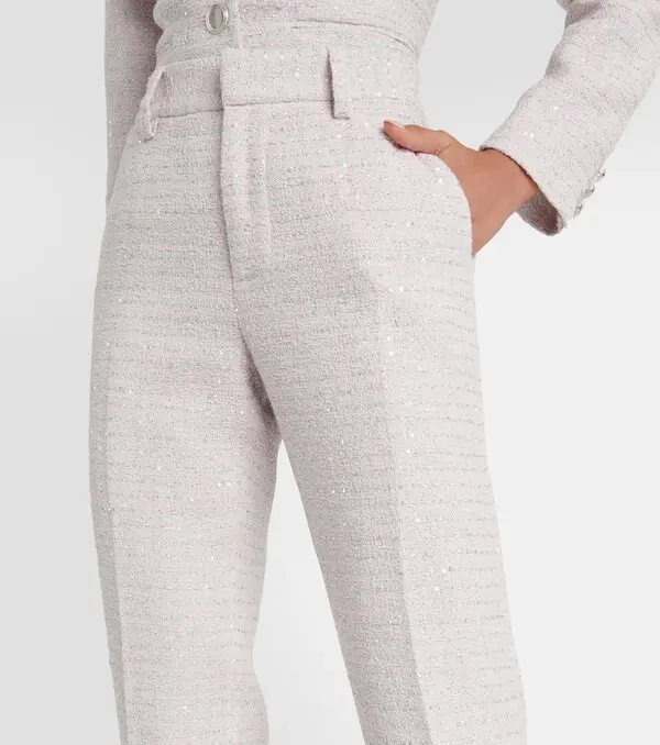 Alessandra Rich Sequined Mid-rise Straight Trousers