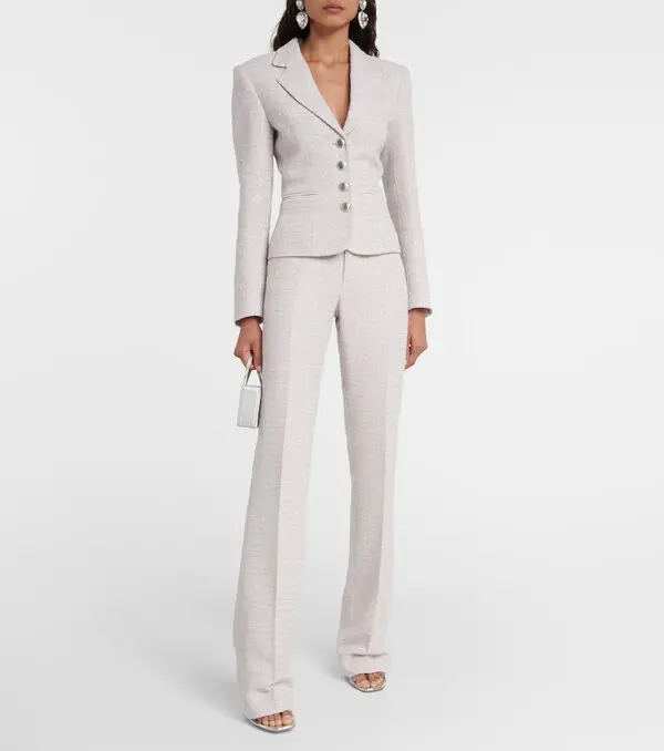 Alessandra Rich Sequined Mid-rise Straight Trousers