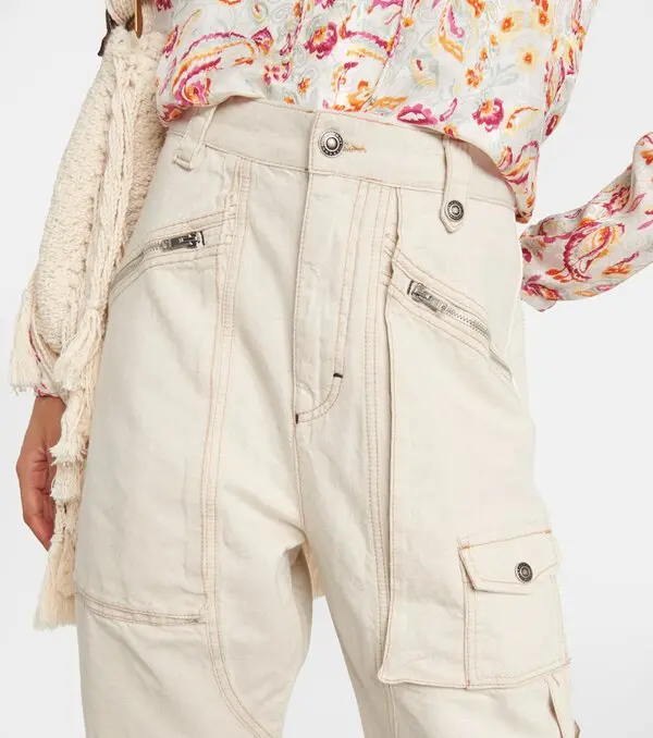 Isabel Marant Étoile Paciane Wide-leg Cargo Jeans - Neutrals