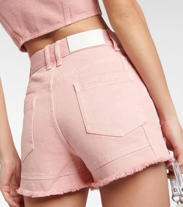 XU ZHI Crystal-embellished Denim Shorts