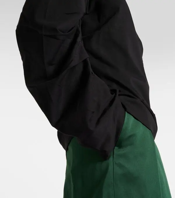 Dries Van Noten Ruched Cotton Jersey Sweatshirt - Black