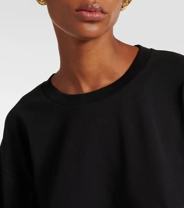 Dries Van Noten Ruched Cotton Jersey Sweatshirt - Black