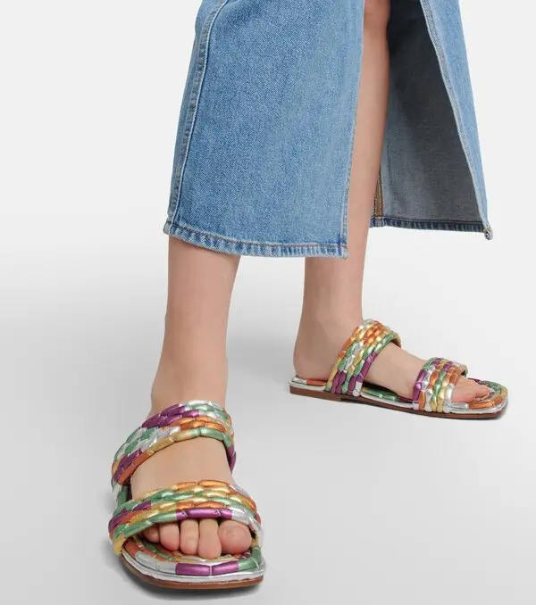 Dries Van Noten Metallic Leather Sandals
