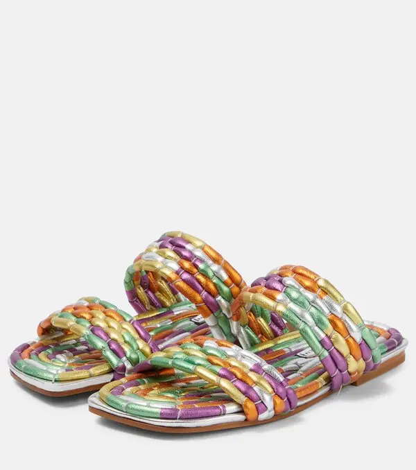 Dries Van Noten Metallic Leather Sandals
