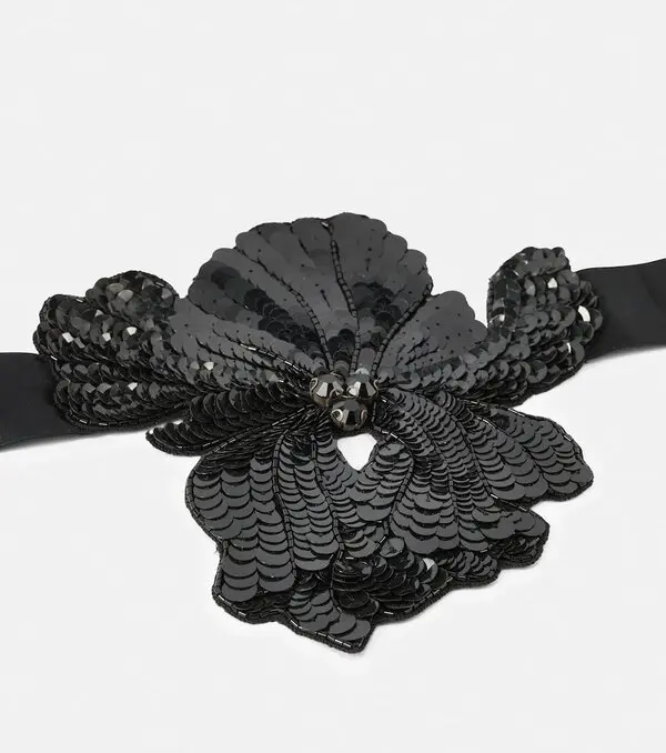 Erdem Sequined Floral-appliqué Choker