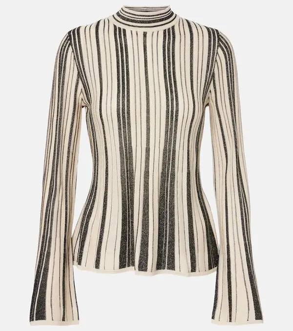 Zimmermann Striped Metallic Knit Top - Black
