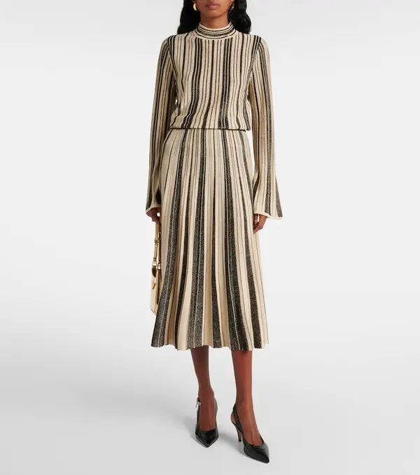 Zimmermann Striped Metallic Knit Top