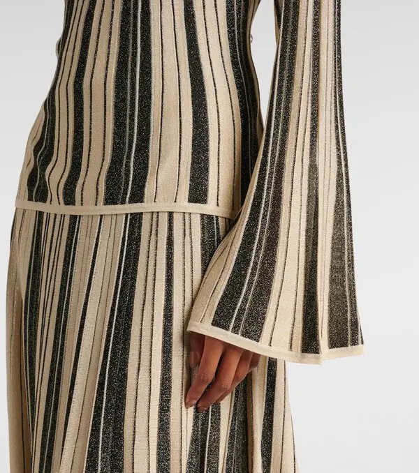 Zimmermann Striped Metallic Knit Top