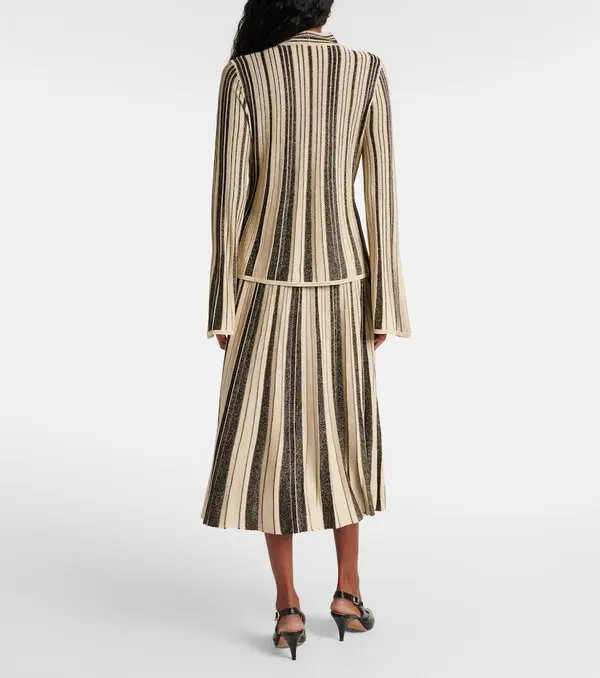 Zimmermann Striped Metallic Knit Top