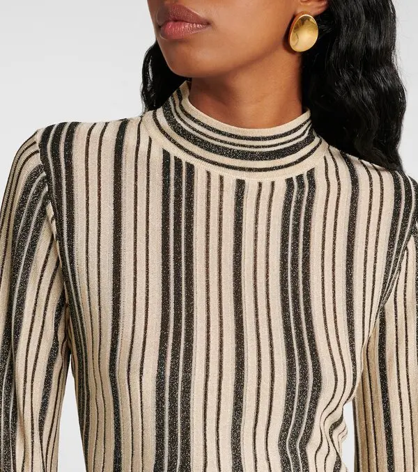 Zimmermann Striped Metallic Knit Top