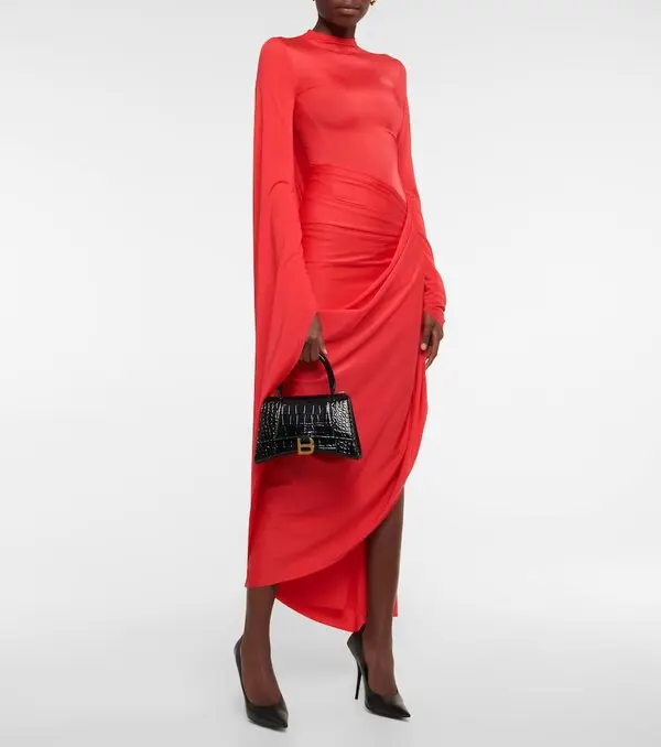 Balenciaga Hourglass Small Croc-effect Leather Crossbody Bag
