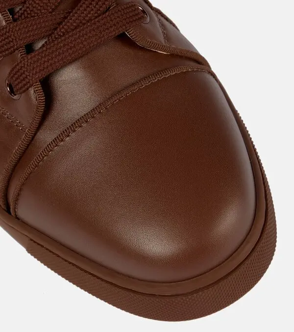 CHRISTIAN LOUBOUTIN Fun Vieira Calf Leather Sneakers - Brown