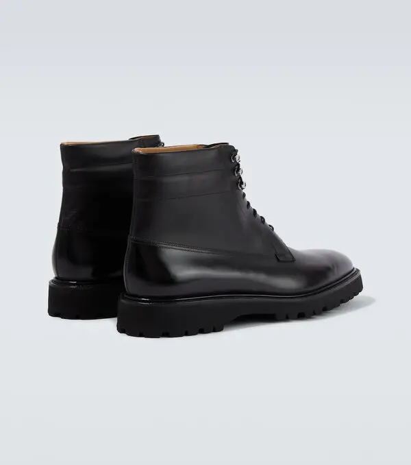 John Lobb Alder Leather Lace-up Boots - Black
