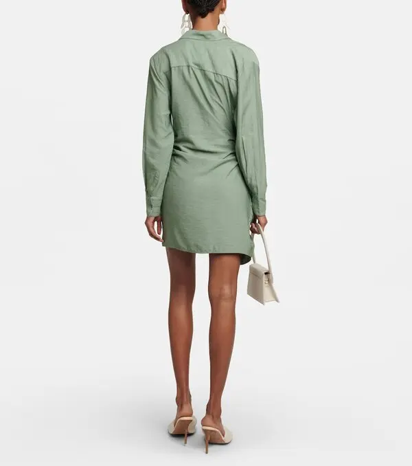 Jacquemus La Robe Bahia Tie-detailed Mini Dress - Green