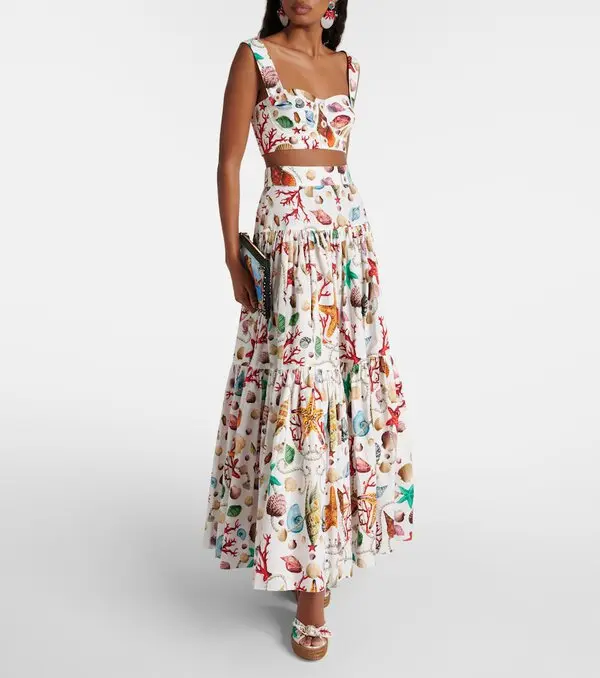Dolce & Gabbana Capri Printed Cotton Crop Top