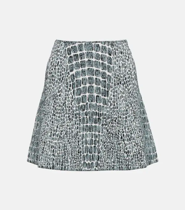 Alaïa Jacquard Mini Skirt - Blue