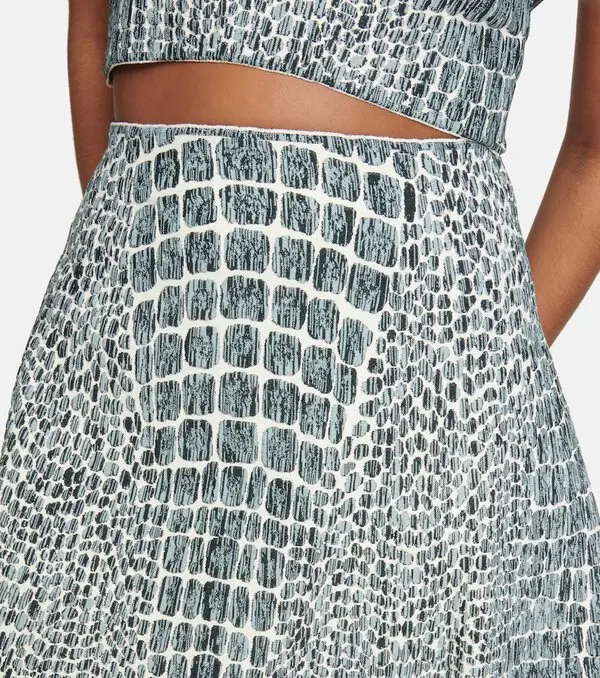 Alaïa Jacquard Mini Skirt - Blue